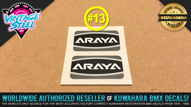 NEW! Araya 'CUSTOM COLOR' Rim / Wheel BMX Decal Stickers (1 PAIR ...