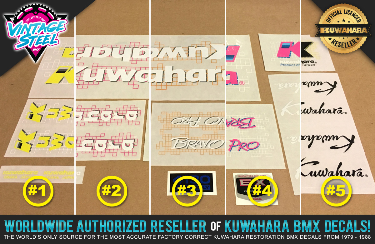 Kuwahara BRAVO PRO BMX Decal Set (1987 - 1988) - Vintage Steel