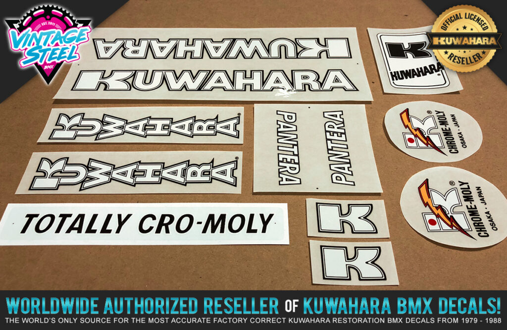 Kuwahara Pantera Decal Set (1983-84) - White - Vintage Steel