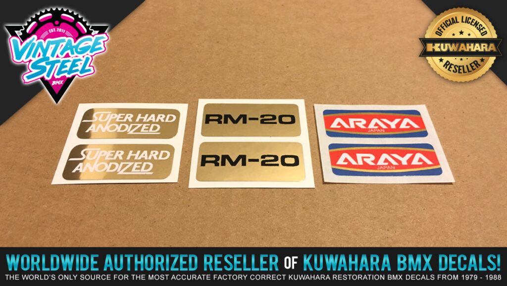 Araya RM-20 Super Anodized Rim / Wheel Decal (1 Set) - Vintage Steel