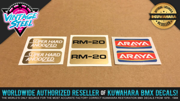 Araya RM-20 Super Anodized Rim / Wheel Decal (1 Set) - Vintage Steel