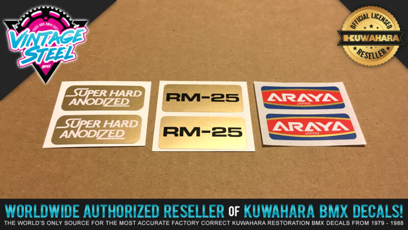 Araya RM-25 Super Anodized Rim / Wheel Decal (1 Set) - Vintage Steel