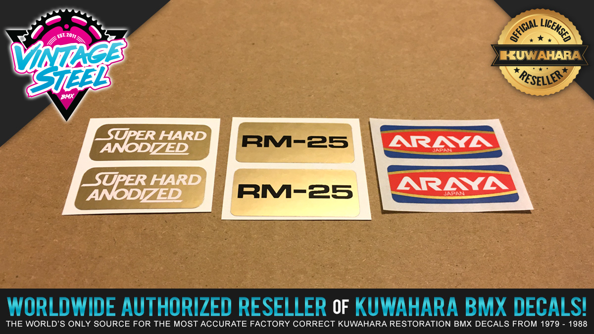 Araya RM-25 Super Anodized Rim / Wheel Decal (1 Set) - Vintage Steel