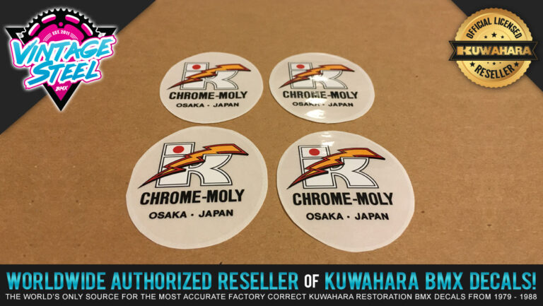 Kuwhara Chrome-Moly Lightning Bolt Bar / Post Decal (1982-1983)