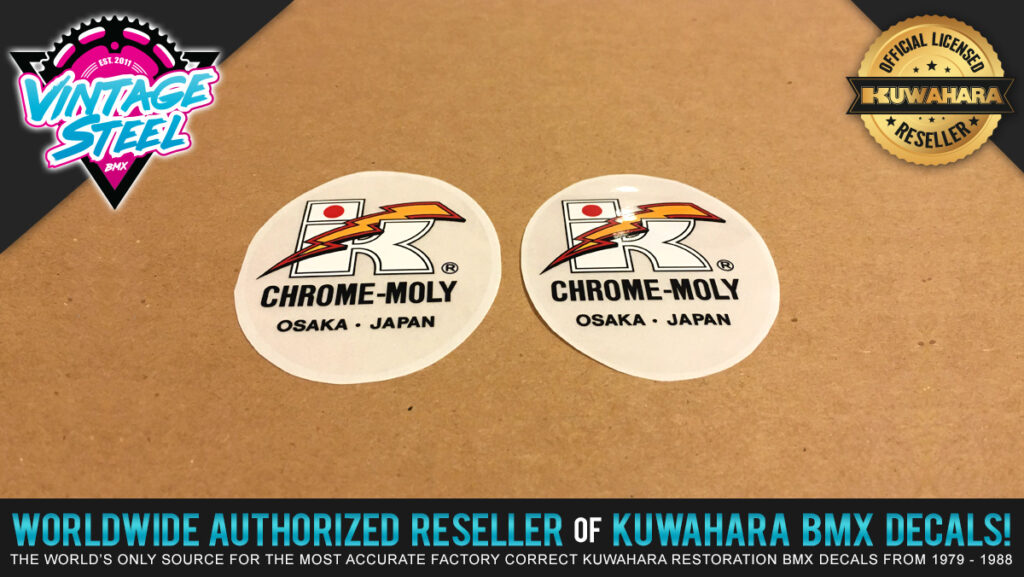 Kuwhara Chrome-Moly Lightning Bolt Bar / Post Decal (1983-1984)