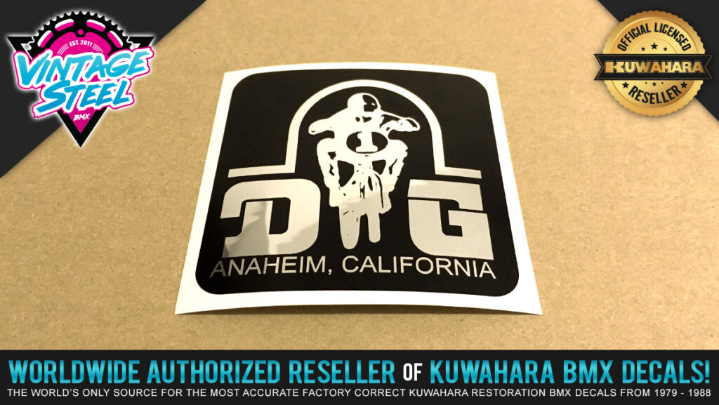 RARE DG BMX Head Tube Decal (1976-1978) - Chrome - Vintage Steel