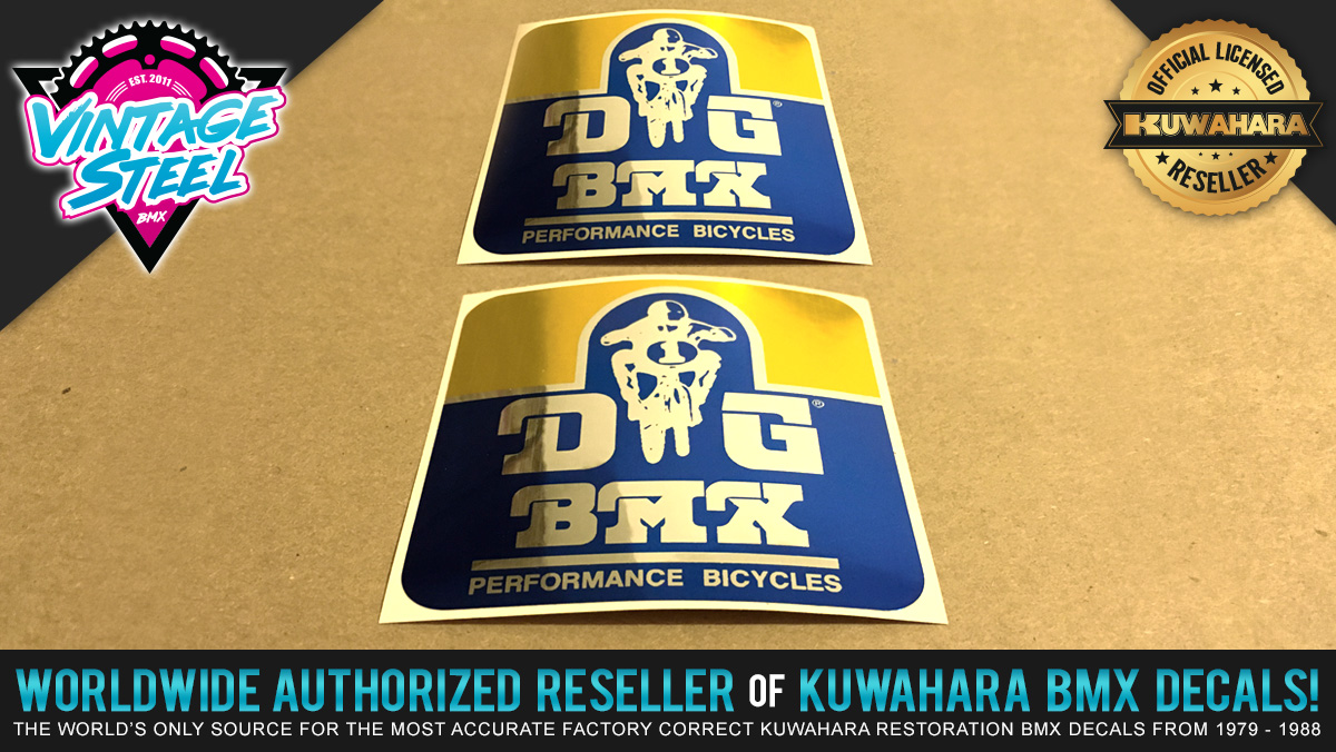 RARE DG BMX Head Tube Decal (1979 - 1981) (2 Pairs) - Vintage Steel