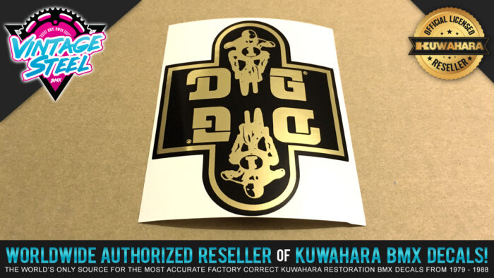 RARE DG BMX Head Tube Decal (1981-1982) - Gold - Vintage Steel