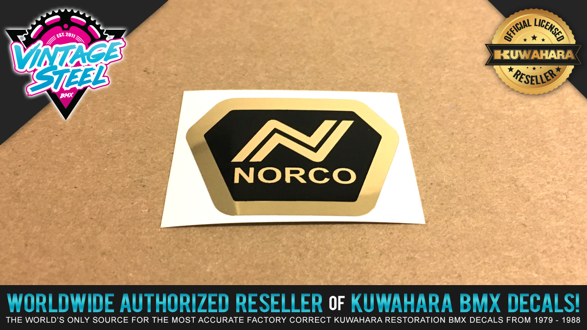 NORCO Head Tube Badge Replacement Decal (Gold) - Vintage Steel