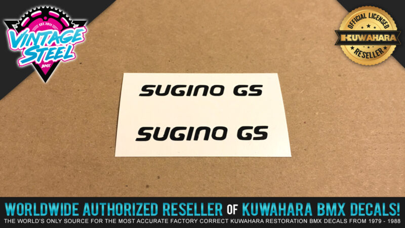 Sugino CT Crank Decals (Pair) - Black Rub On - Vintage Steel