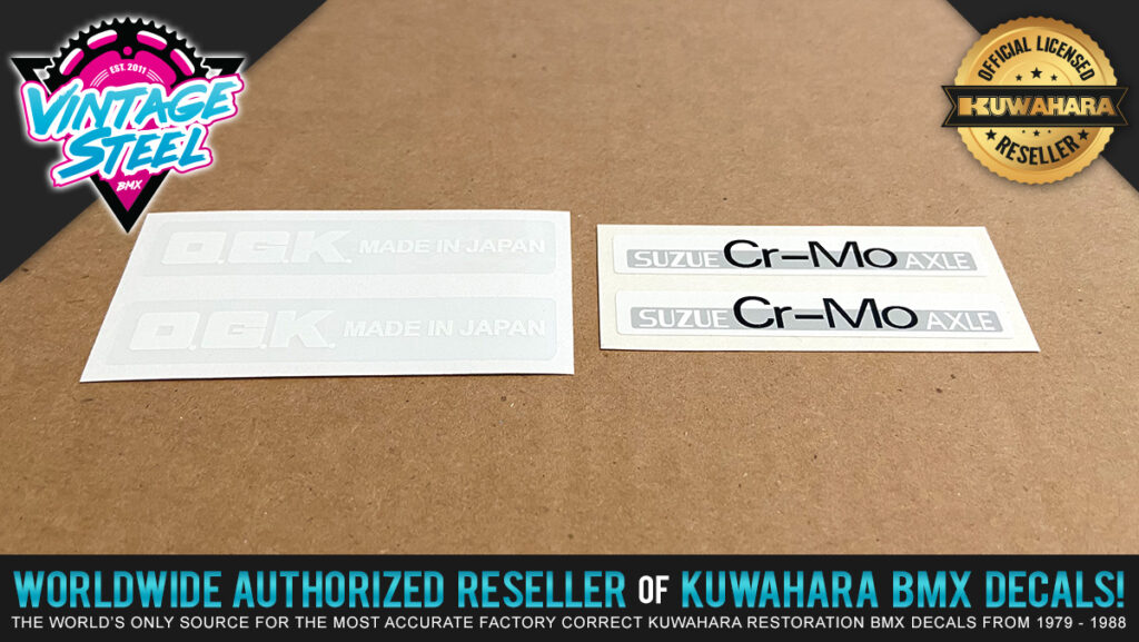 O.G.K. Mag Wheel BMX Decal Stickers - White (Set) - Vintage Steel