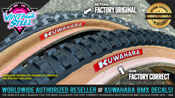 Kuwahara Tire Decal Stickers for IRC & Reproduction Skinwall Tires