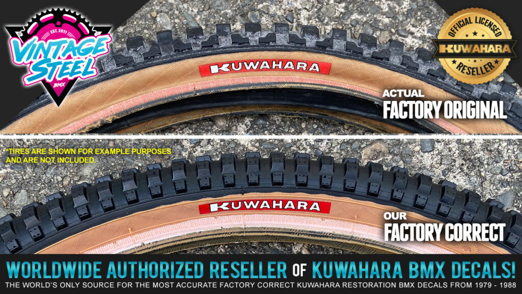 Kuwahara Tire Decal Stickers for IRC & Reproduction Skinwall Tires