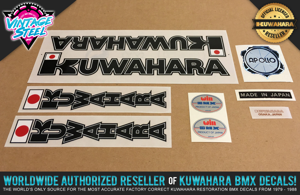 Kuwahara Apollo Decal Set (1981-1982) - Black - Vintage Steel
