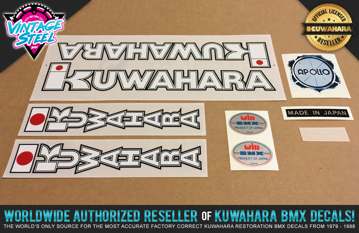Kuwahara Apollo Decal Set (1981-1982) - White - Vintage Steel