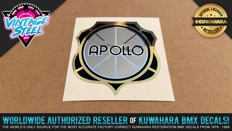 APOLLO Head Tube Badge Replacement Decal (Gold) - Vintage Steel