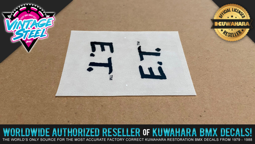 Kuwahara E.T. Top Tube BMX Decal Sticker - For 1982 Original / Replica ...