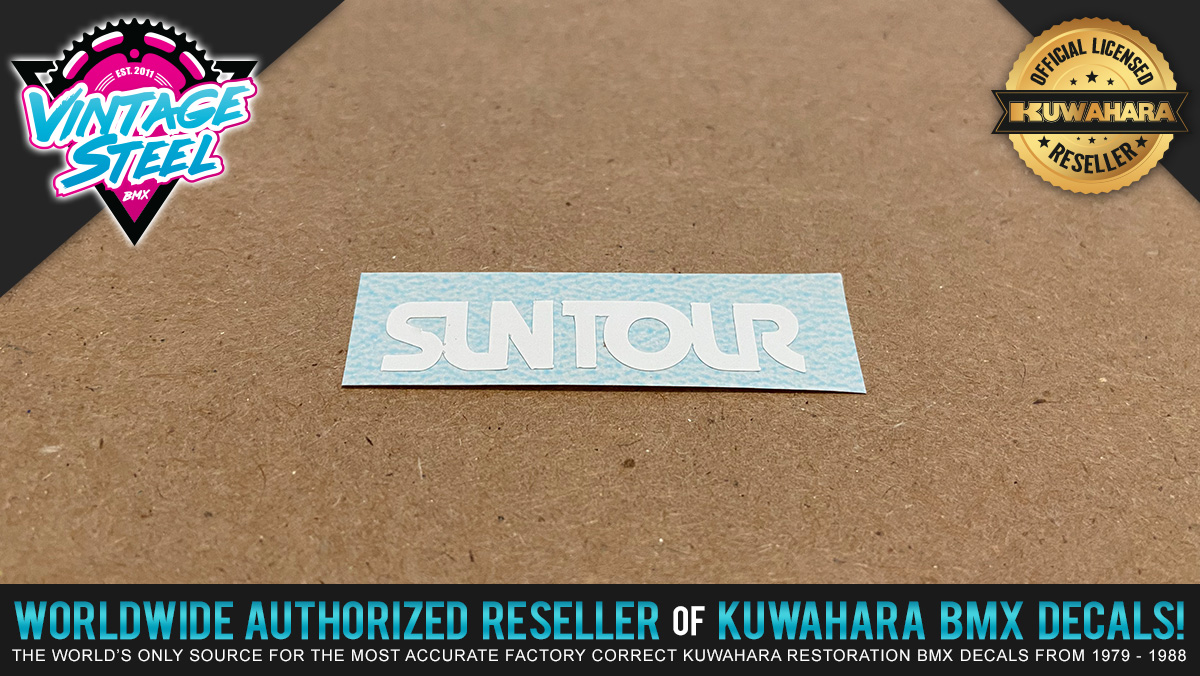 Suntour Forklifter Stem Decals - White - Vintage Steel