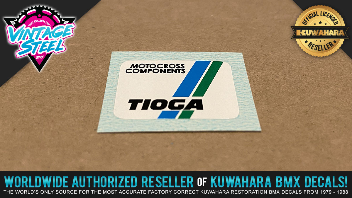 TIOGA BMX Handlebar / V-Bar Decal - Vintage Steel
