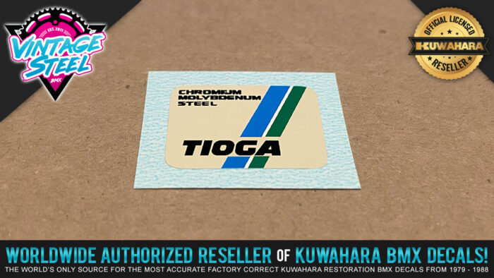 TIOGA BMX Seat Post (Straight / Lay Back) Decal - Vintage Steel