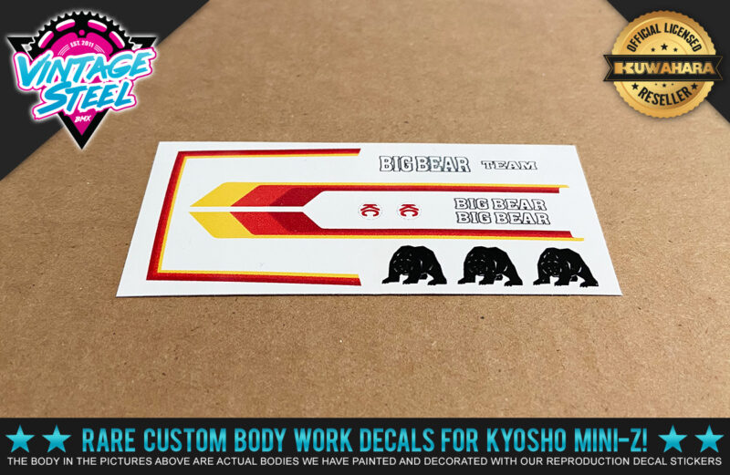 Kyosho Mini-Z Tamiya "BIG BEAR" 1/24 Decal Set (White) - Vintage Steel