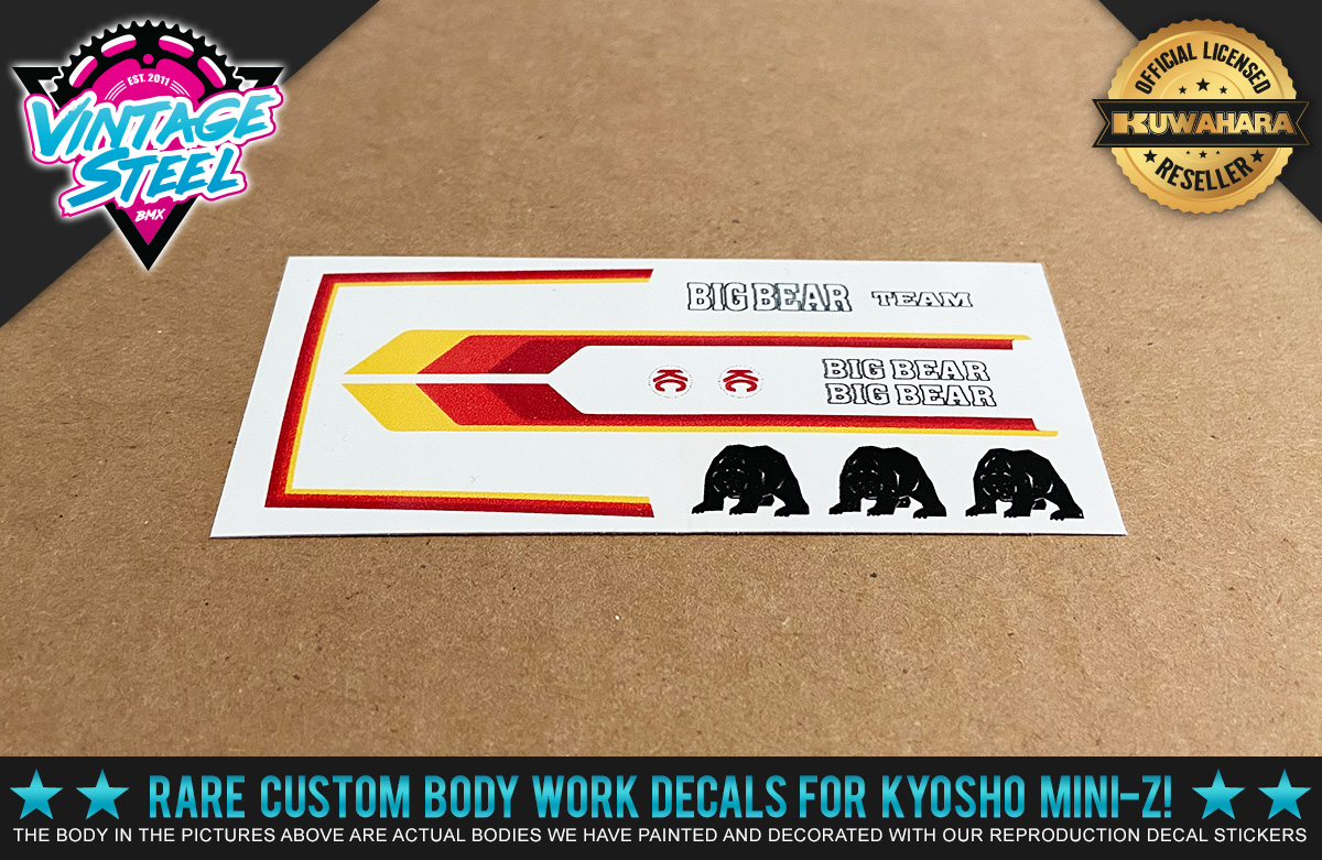 Kyosho Mini-Z Tamiya "BIG BEAR" 1/24 Decal Set (White) - Vintage Steel