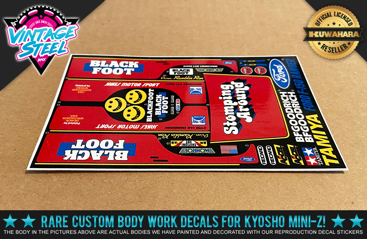 Kyosho Mini-Z Tamiya "BIG BEAR" 1/24 Decal Set (Blue) - Vintage Steel