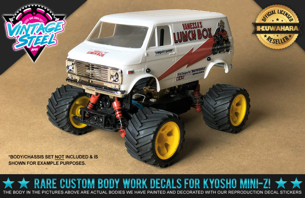 Kyosho Mini-Z Tamiya "LUNCHBOX" 1/24 Decal Set (White) - Vintage Steel