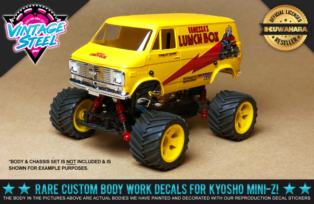 Kyosho Mini-Z Tamiya "LUNCHBOX" 1/24 Decal Set (Yellow) - Vintage Steel