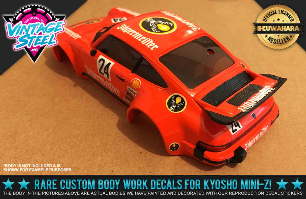 Kyosho Mini-Z Porsche 934 "JAGGERMEISTER" Decal Set - Vintage Steel