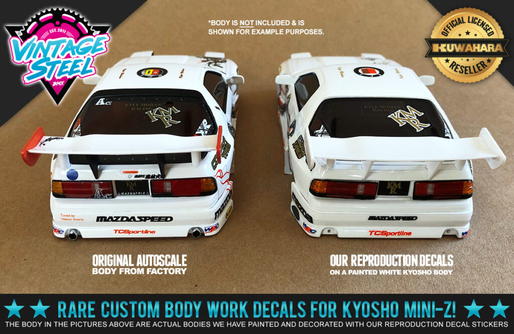 Kyosho Mini-Z Mazda RX-7 Savanna "MAZDATRIX" Decal Set - Vintage Steel