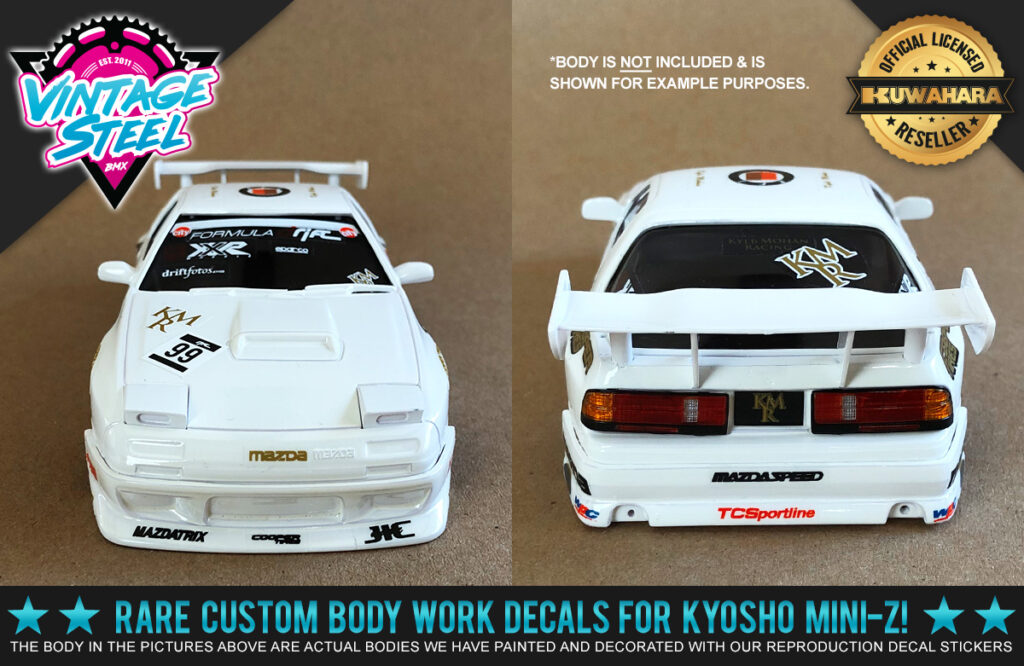Kyosho Mini-Z Mazda RX-7 Savanna "MAZDATRIX" Decal Set - Vintage Steel