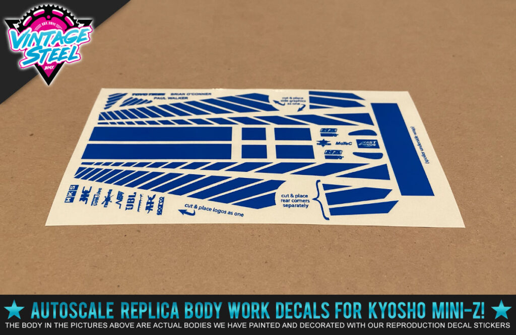 Kyosho Mini-Z Nissan Skyline "Fast & Furious" GT-R R34 Decal Set ...