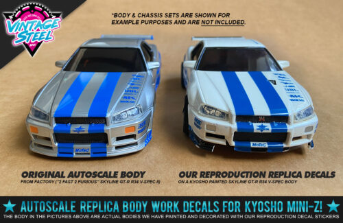 Kyosho Mini-Z Nissan Skyline "Fast & Furious" GT-R R34 Decal Set ...