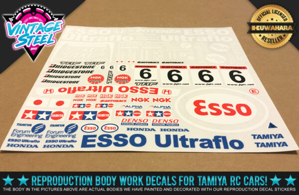 Tamiya Honda City Turbo "ESSO ULTRAFLO" 1/10 Decal Set - Vintage Steel