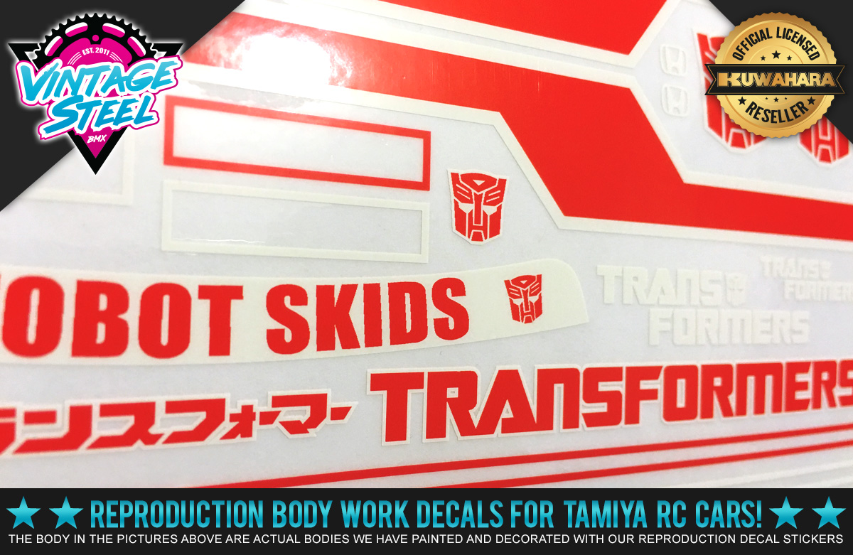 Tamiya Honda City Turbo "TRANSFORMERS SKIDS" 1/10 Decal Set - Vintage Steel